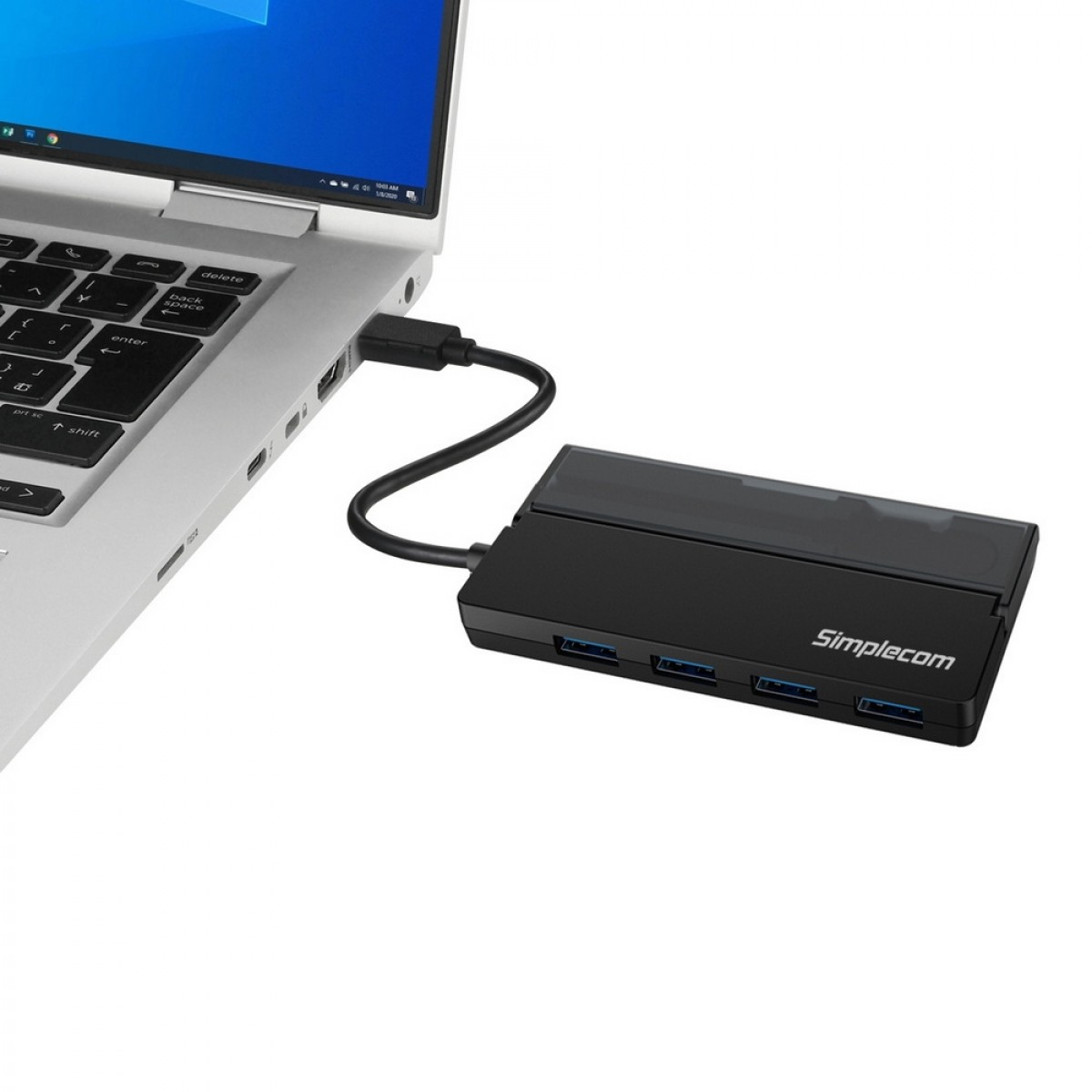 Simplecom CH330 Portable USB-C to 4 Port USB-A Hub USB 3.2 Gen1 with ...