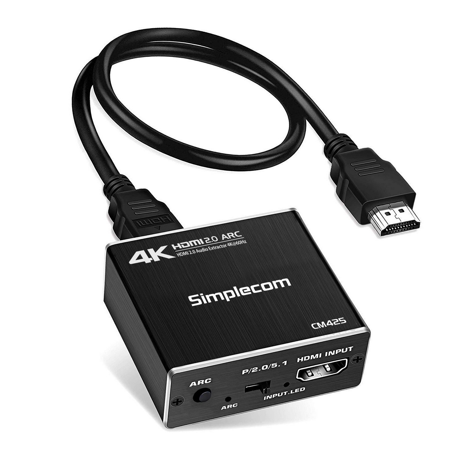 Simplecom CM425 HDMI 2.0 Audio Extractor Optical SPDIF + 3.5mm Stereo ...
